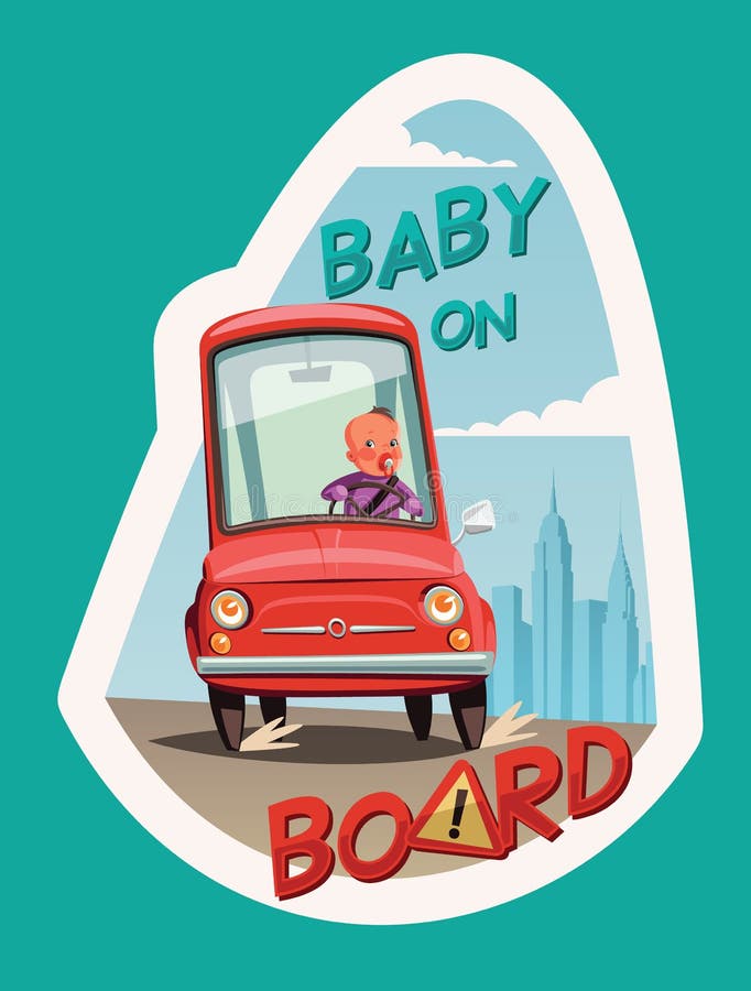 Baby on board stickers stock illustration. Illustration of ...