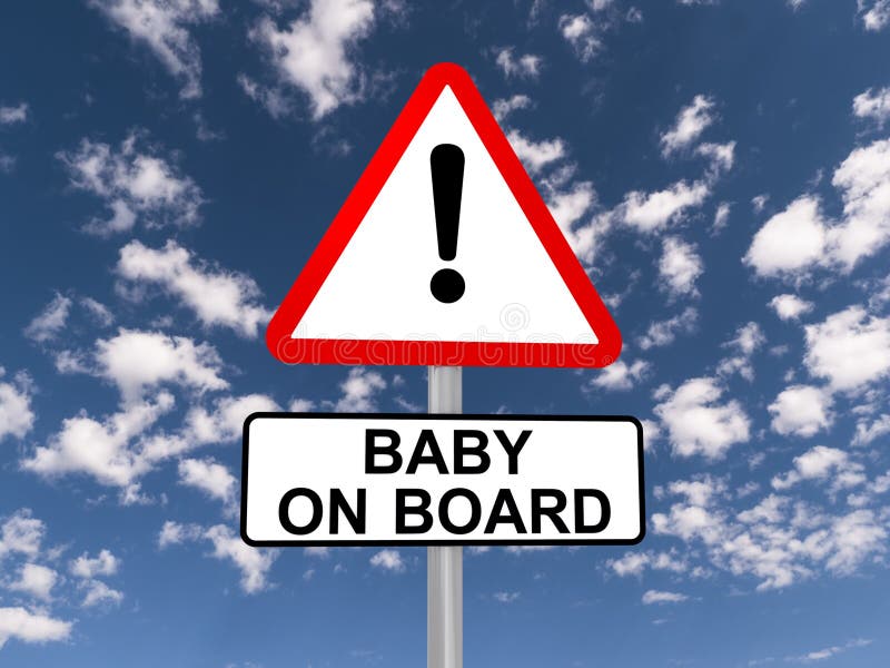 Baby on board warning sign stock illustration. Illustration of ...