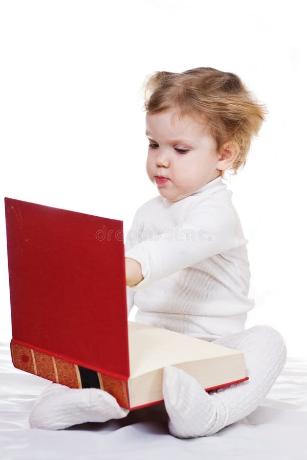 Baby with book stock image. Image of baby, book, child - 7867875