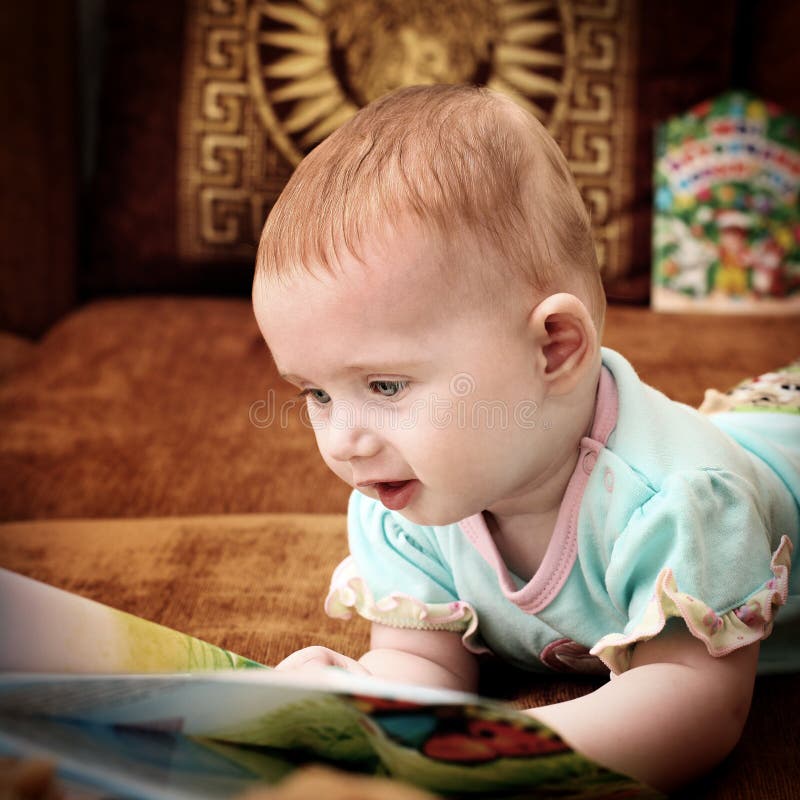 Baby with a Book stock image. Image of activity, curiosity - 48842731