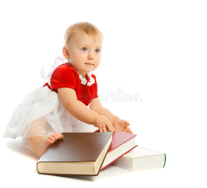 Baby with books stock photo. Image of child, gorgeous - 10349888