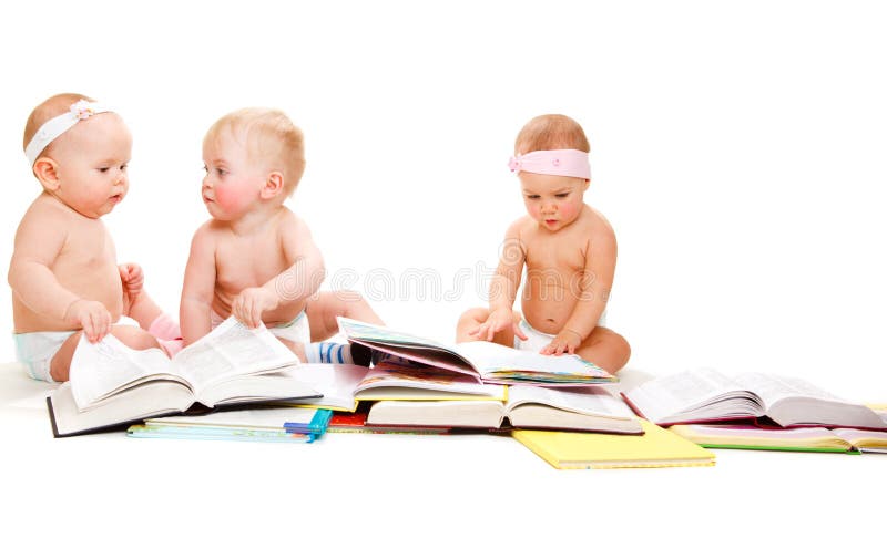 Baby bookworms stock photo. Image of little, band, group - 12774522