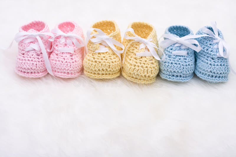 Concept:colorful Baby Booties on a Clothes Line Stock Image - Image of ...
