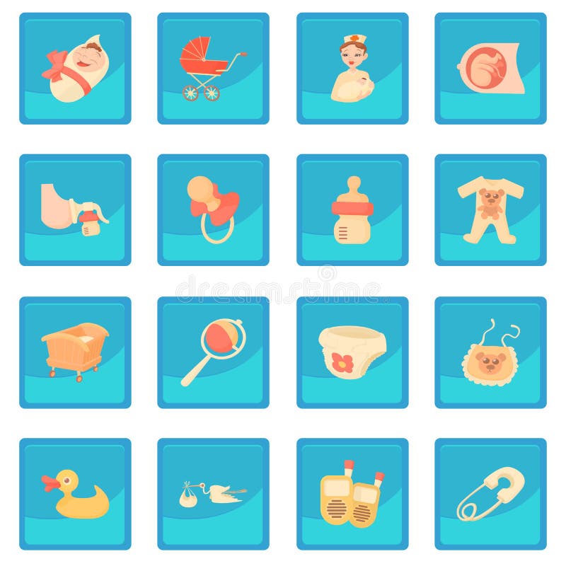 Baby born icon blue app stock vector. Illustration of greetings - 92471183