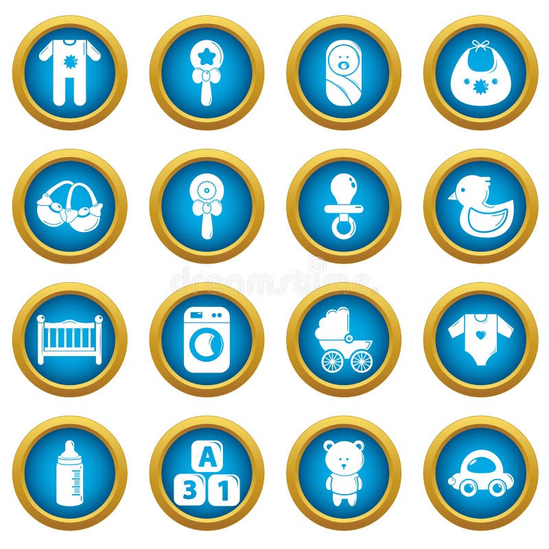 Baby Born Icons Set, Simple Style Stock Vector - Illustration of bear ...