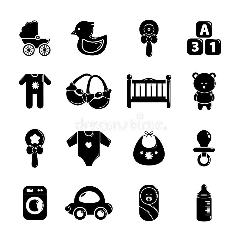Baby Born Icons Set, Simple Style Stock Vector - Illustration of dice ...