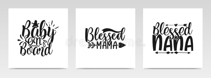 Baby Born Quotes Letter Typography Set Illustration Stock Vector ...