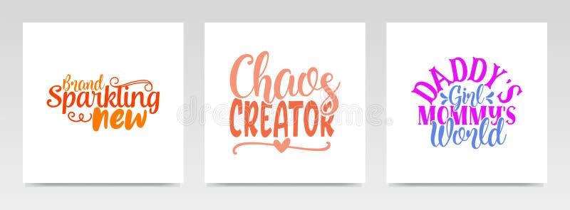 Baby Born Quotes Letter Typography Set Illustration Stock Vector ...