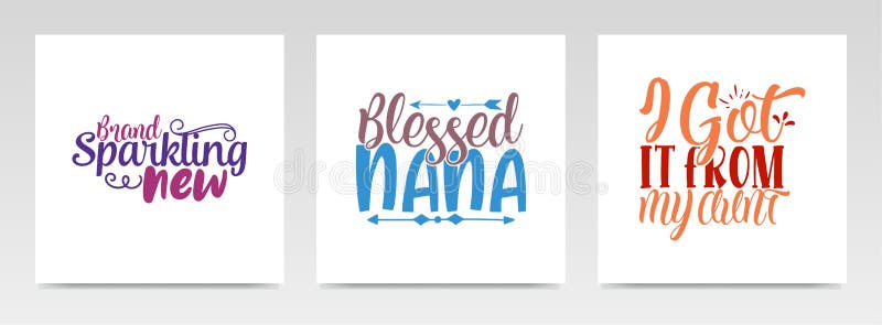 Baby Born Quotes Letter Typography Set Illustration Stock Vector ...