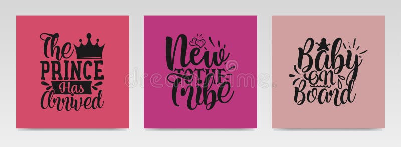 Baby Born Quotes Letter Typography Set Illustration Stock Vector ...