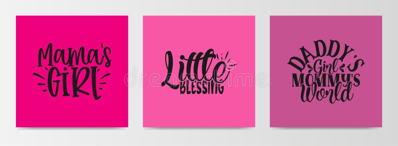 Baby Born Quotes Letter Typography Set Illustration Stock Vector ...