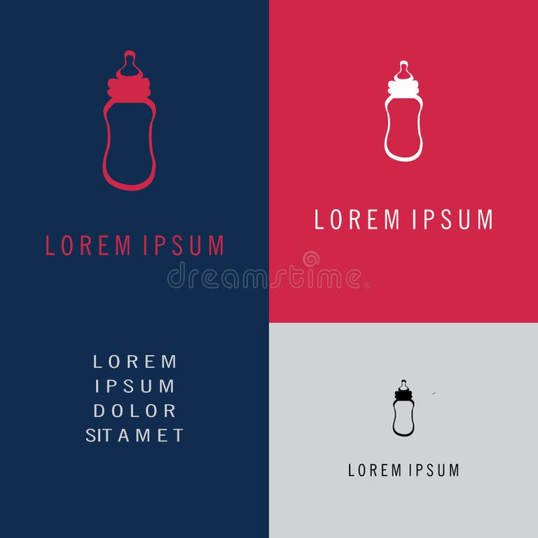 Baby bottle logo stock vector. Illustration of care, element - 97577991