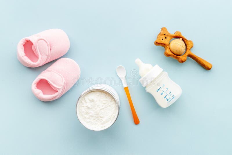 Baby Bottle of Milk for Feeding with Milk Formula Stock Photo - Image ...