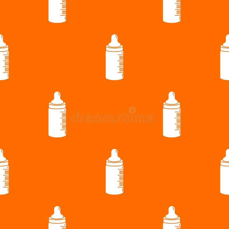 Baby Bottle Pattern Vector Orange Stock Vector - Illustration of ...