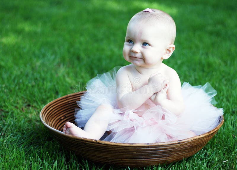 Baby Wearing Tutu - Horizontal Stock Photo - Image of smiling ...