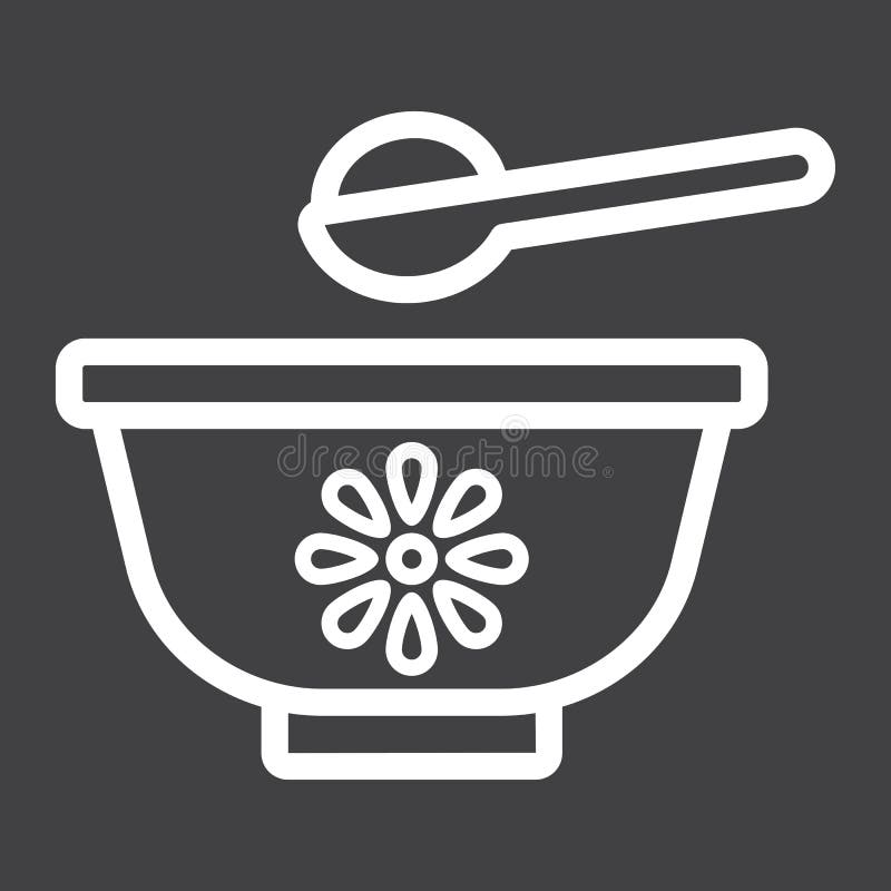 Baby Bowl and Spoon Hand Drawn Outline Doodle Icon. Stock Vector ...