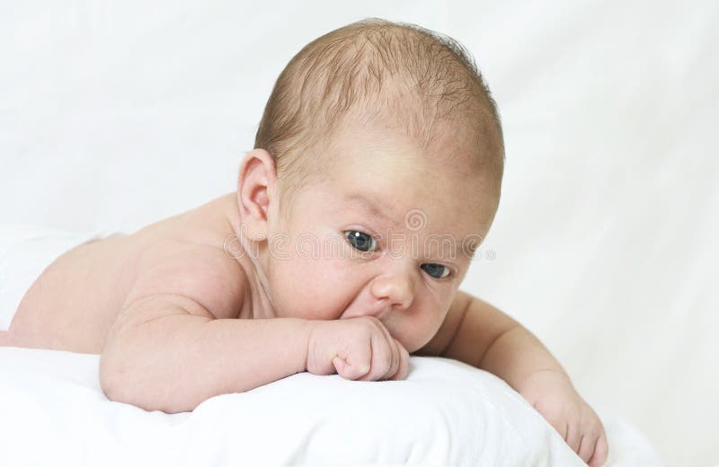 Thoughtful baby stock image. Image of family, hand, baby - 255877