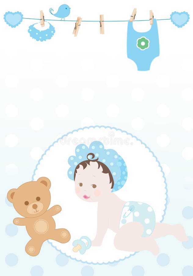 Birthday card for baby boy stock vector. Illustration of childbirth ...