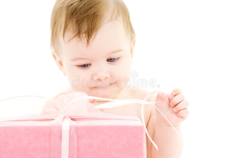 Baby boy with big gift box stock photo. Image of little - 6669024