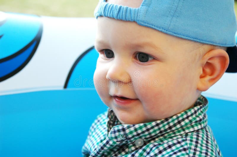 Sweet Little Newborn Baby in a Bed Stock Photo - Image of baby ...
