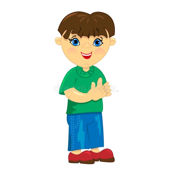 Baby Boy Clapping Hands Isolated Illustration Stock Vector ...