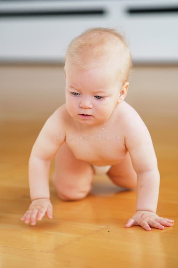 Baby boy crawling stock image. Image of indoor, cute - 75674393