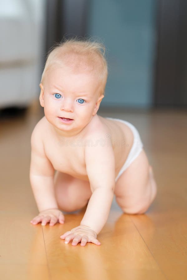 Baby boy crawling stock image. Image of infant, innocence - 77067993