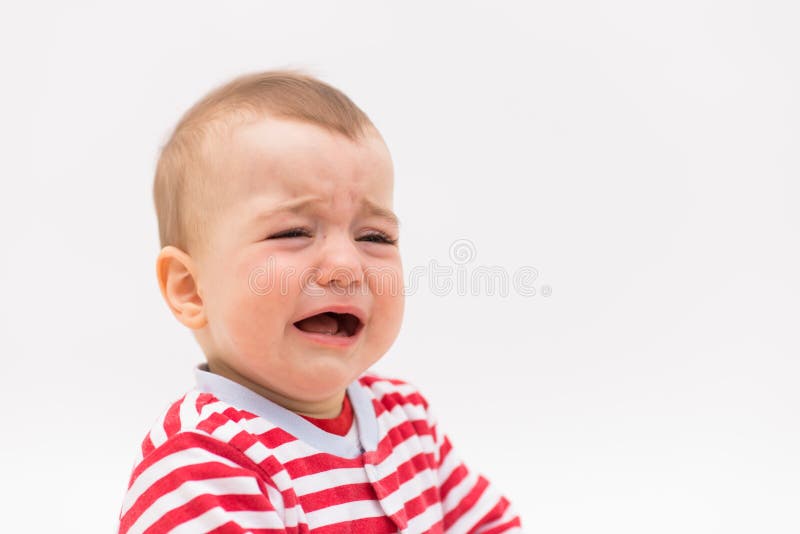 Baby boy crying stock image. Image of depressed, emotion - 40677793