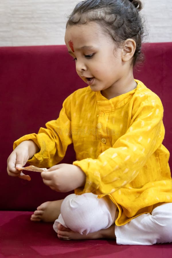 Baby Boy Cute Expression on Religious Occasion at Indoor Stock Image ...