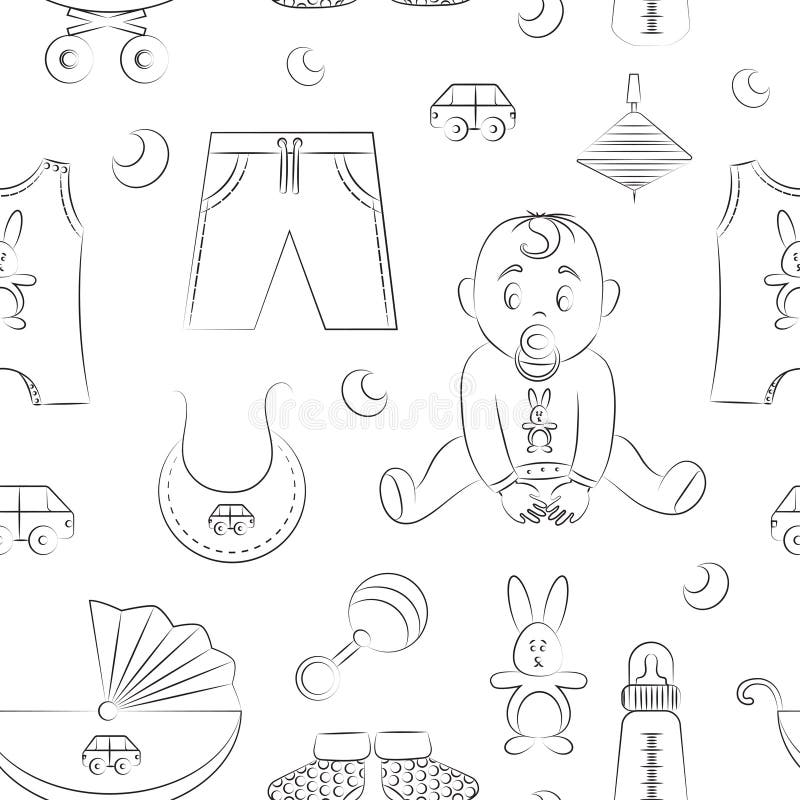 Baby boy design pattern stock vector. Illustration of cute - 69651292