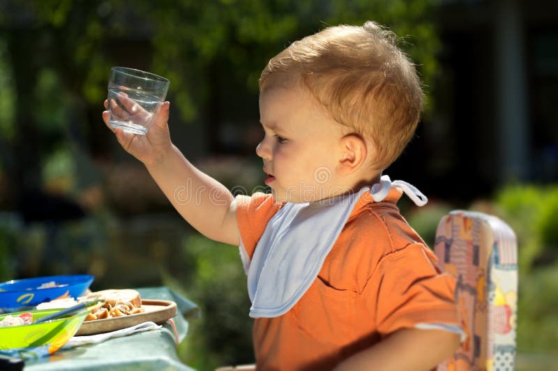 Baby boy drinking stock photo. Image of enjoy, barbecue - 2777976
