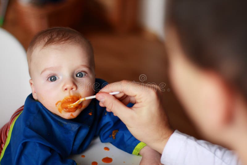Baby boy eating stock photo. Image of nourishment, pudding - 12078464