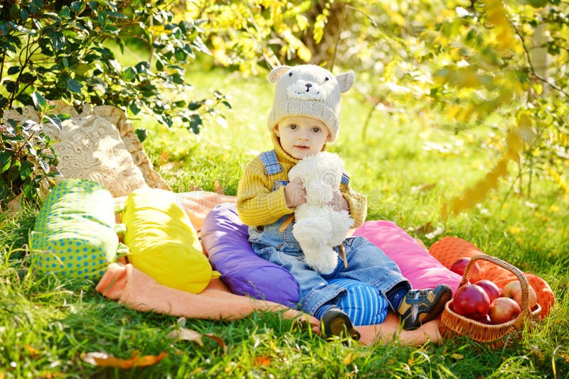 Funny baby boy in fall stock image. Image of healthy - 35307795