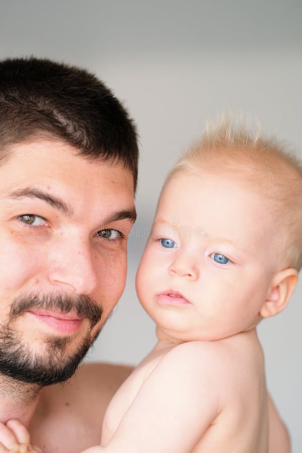 Baby boy with father stock image. Image of love, beautiful - 77762325