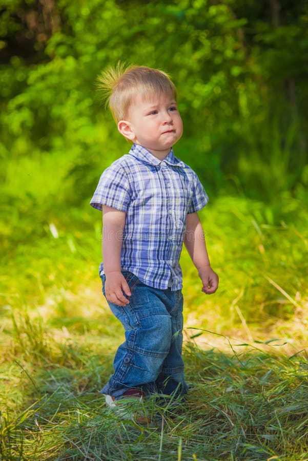 Baby boy in the field stock image. Image of environmental - 57304567