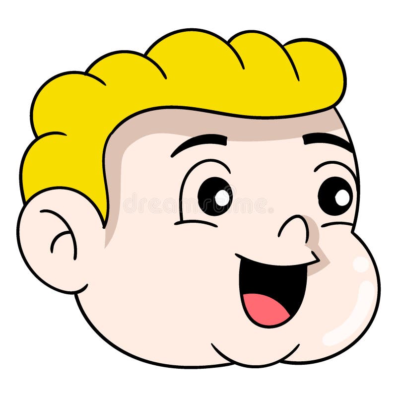 The Head of the Boy with Chubby Cheeks is Fat and Cute, Doodle Icon ...