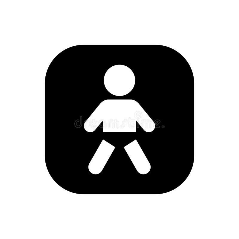 Children Sign Icon. Boy and Girl Symbol Vector in Circle Line Stock ...