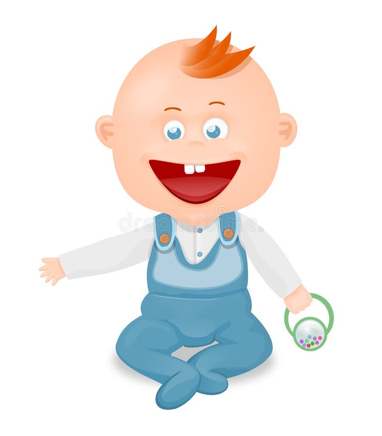 Baby boy stock illustration. Illustration of rattle, isolated - 49474207