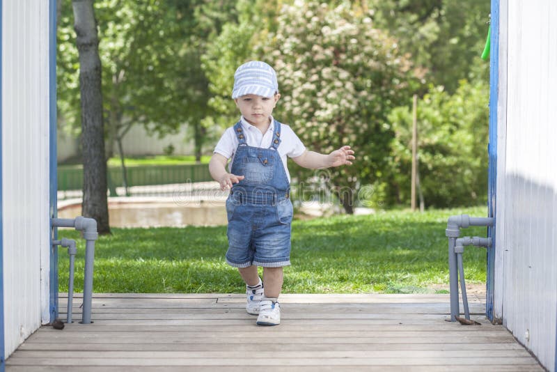 Baby Boy Learning To Walk Himself Stock Photos - Free & Royalty-Free ...