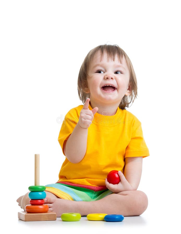 Baby Boy Playing with Colorful Toy Stock Photo - Image of learn ...
