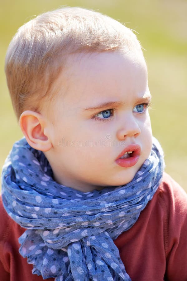 Baby Boy Portrait Outdoor in Spring Stock Image - Image of outside ...
