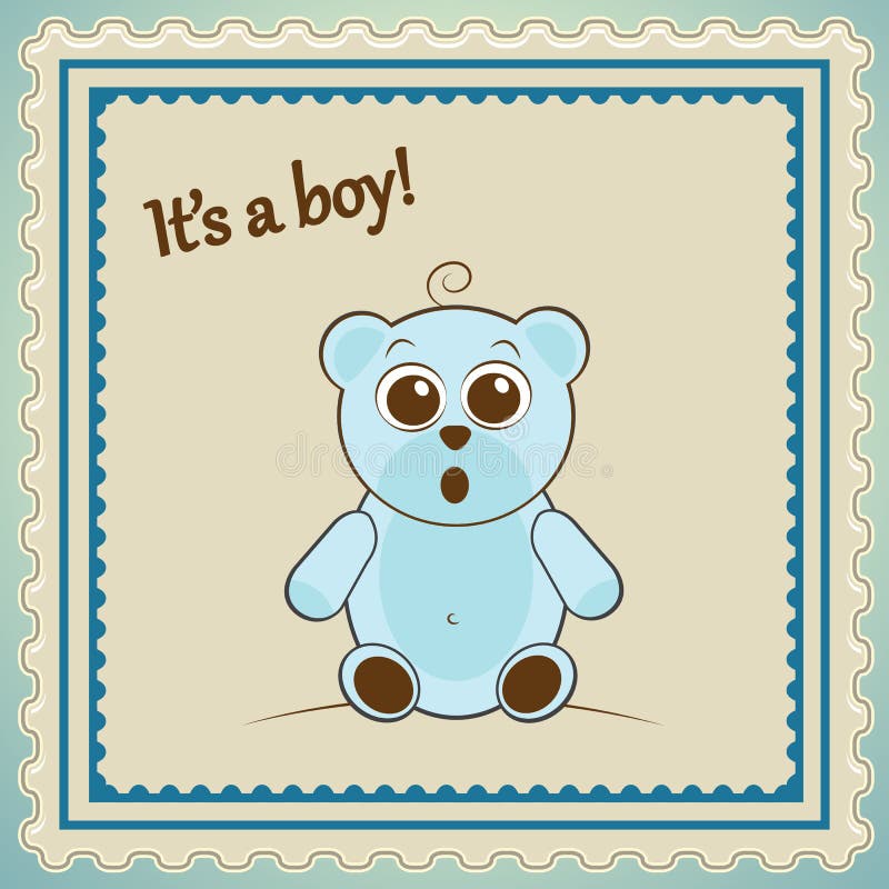 Baby Boy Postage Stamp stock illustration. Illustration of scrapbook ...