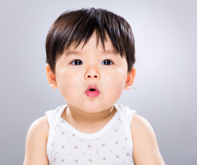 Baby pout lip stock photo. Image of child, studio, korean - 36845614