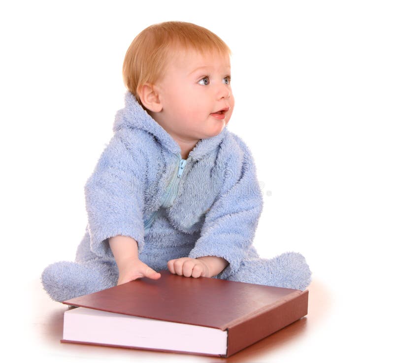 Baby Boy Read Big Red Book. Stock Photo - Image of children, book: 7887944