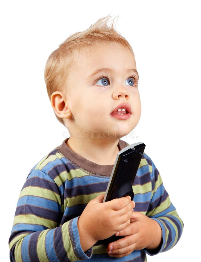 Baby boy with remote stock photo. Image of portrait, happiness - 22165508