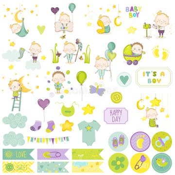 Baby Boy Labels Stock Illustrations – 455 Baby Boy Labels Stock ...