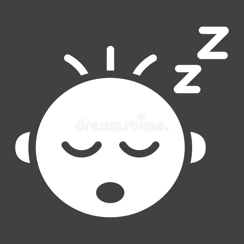 Baby Boy Sleep Solid Icon, Child and Infant Stock Vector - Illustration ...