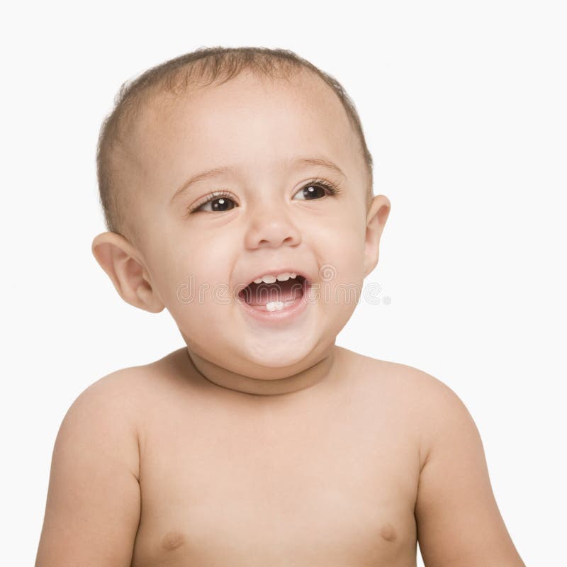 Baby boy smiling stock photo. Image of semidress, away - 36256626