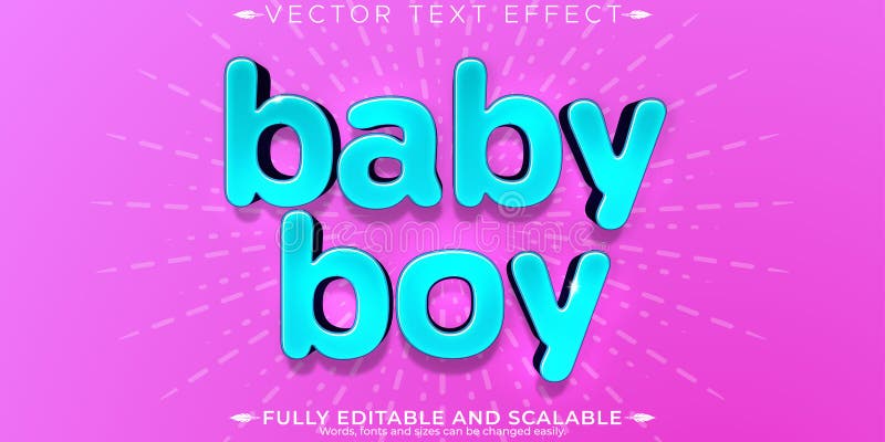 Baby Boy Text Effect, Editable Mother and Father Text Style Stock ...