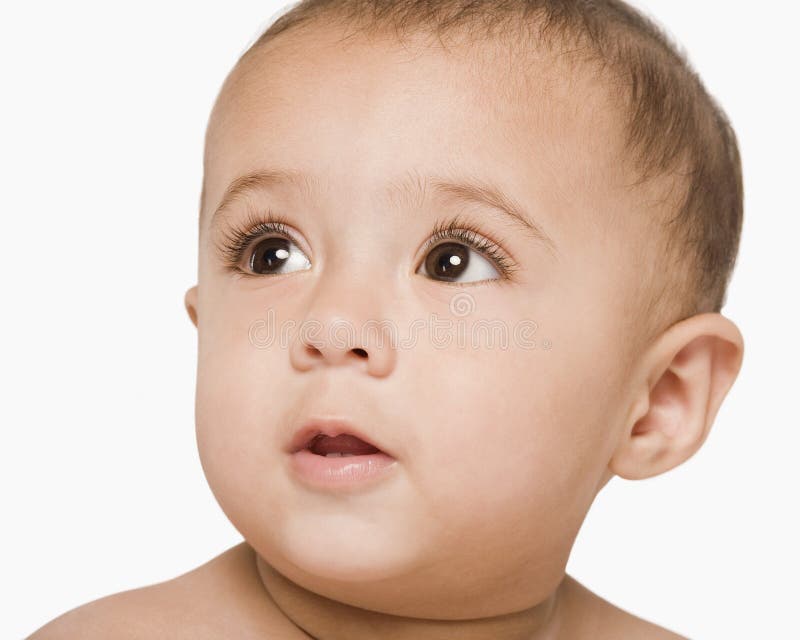 Baby boy thinking stock photo. Image of studio, front - 36256560